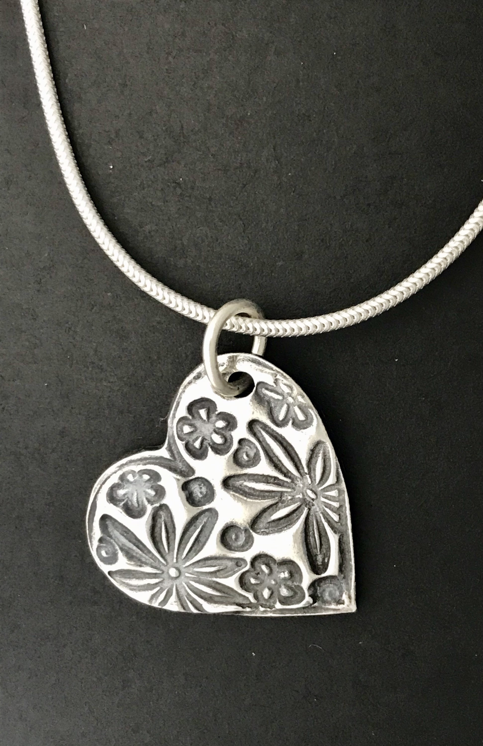 Embossed Heart in Pure Silver - Etsy