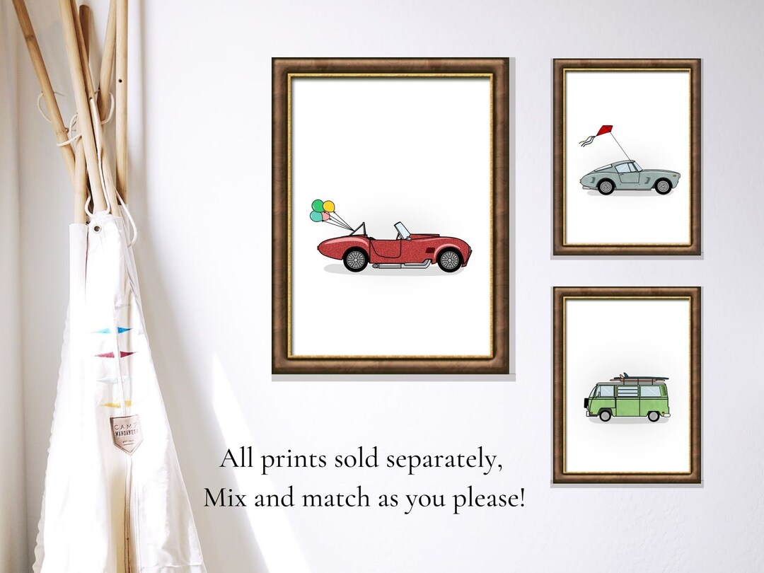 Red Car Digital Download Printable Artwork - Etsy