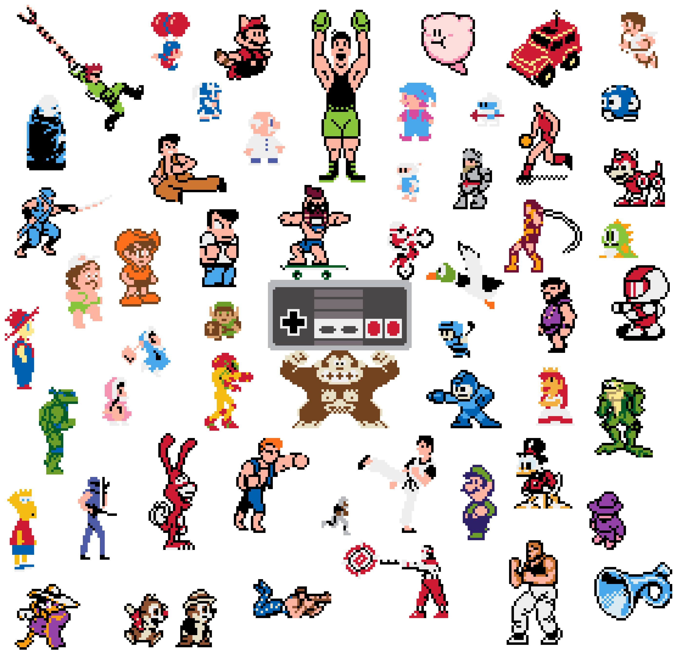NES Cast of Characters XL - Etsy