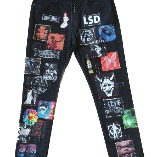 Patched Jeans - Etsy