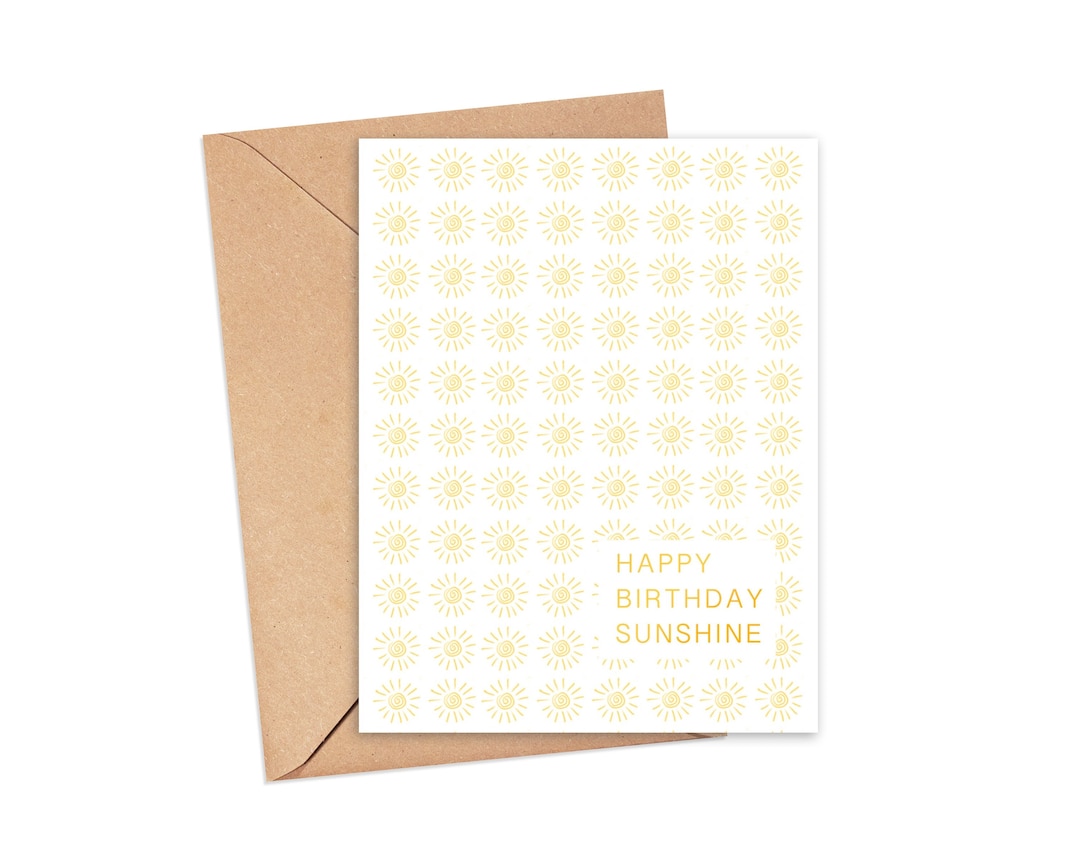 5 Pack Happy Birthday Sunshine Greeting Card | Cute Birthday Card | HBD ...