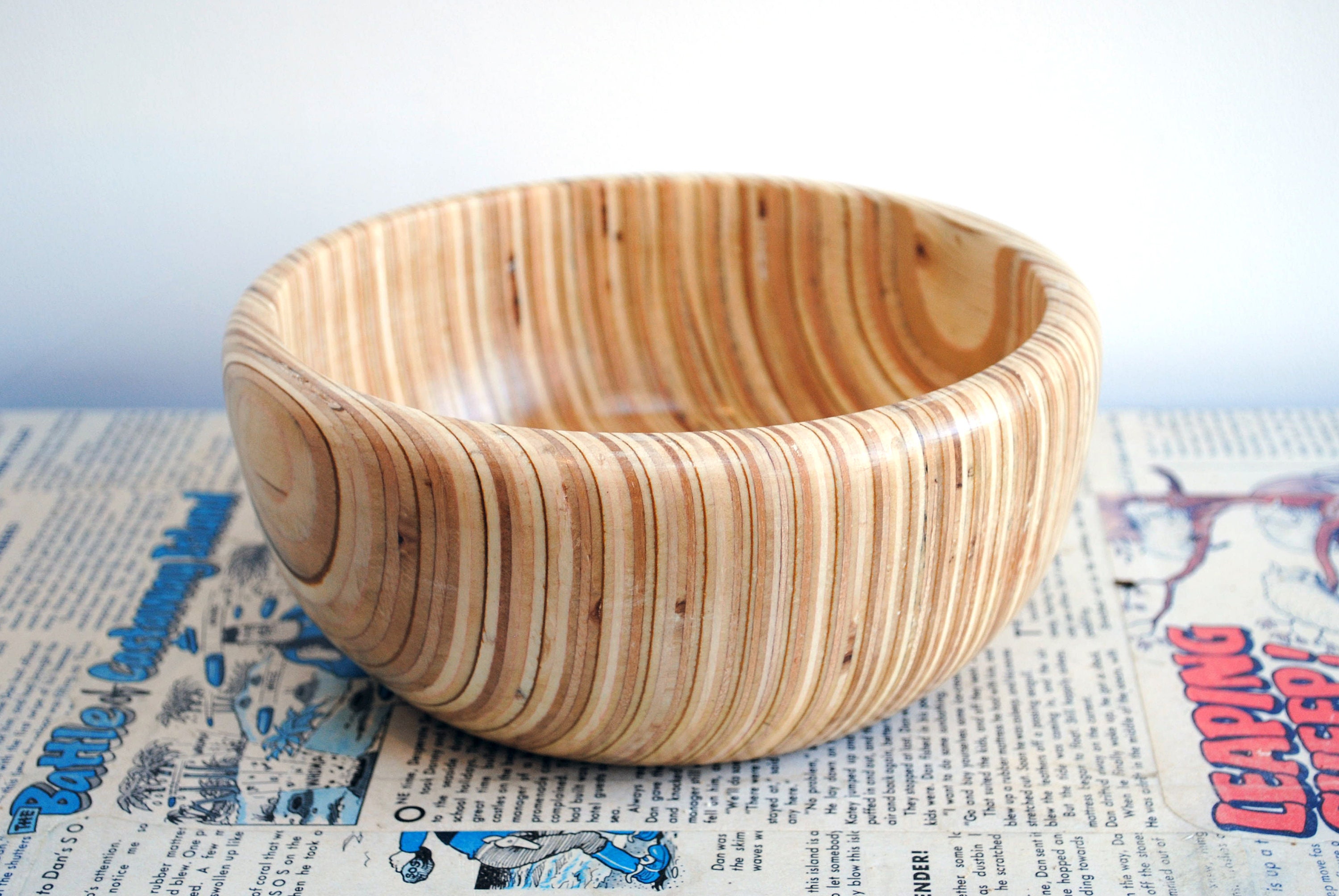 Patterned Plywood Bowl 20cm hand turned in laminated hardwood | Etsy