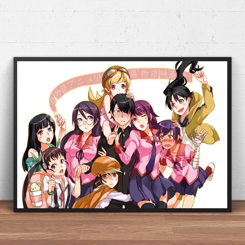 Prints Bakemonogatari art decorated canvas poster no frame Giclée etna ...