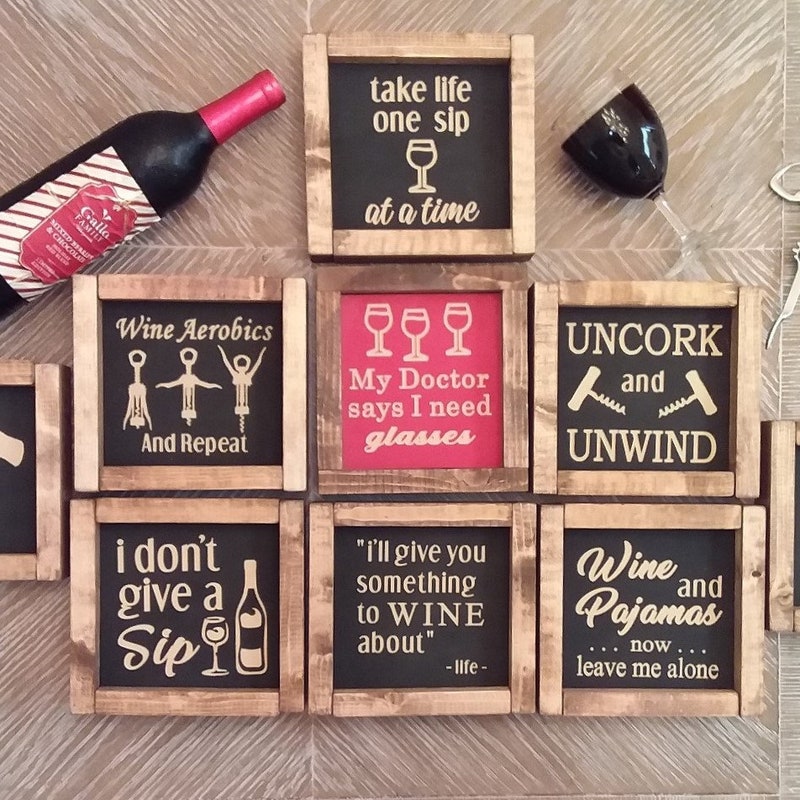 Wooden Wine Sign - Etsy