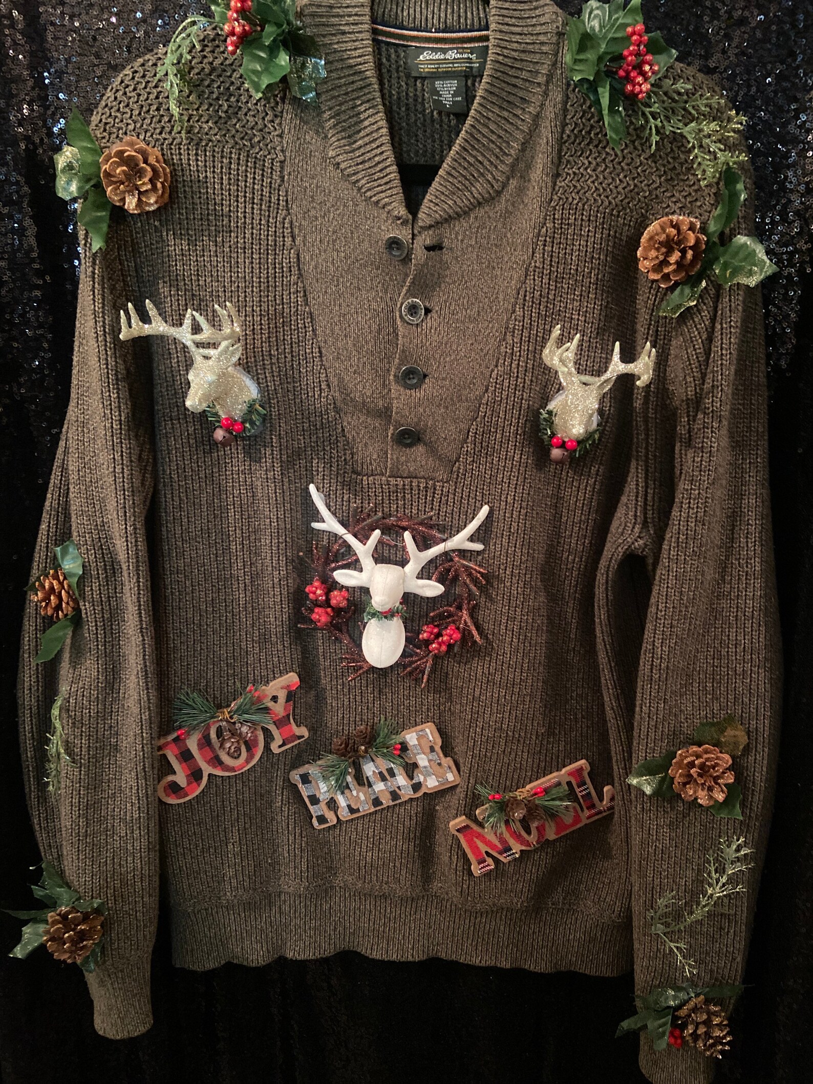 Rustic Reindeer Boobs - Men's Size Large, Homemade Tacky Ugly Christmas ...