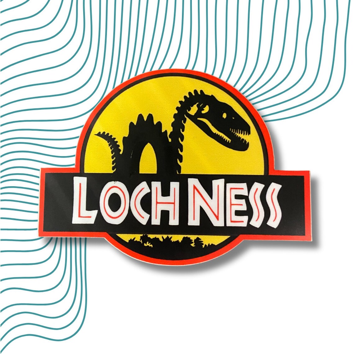 Loch Ness Sticker Jurassic Park Style Loch Ness Monster Skeleton - Etsy