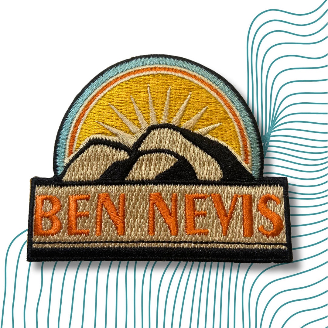 Ben Nevis Iron on Sew on Patch Sun Beams Behind Mountain - Etsy