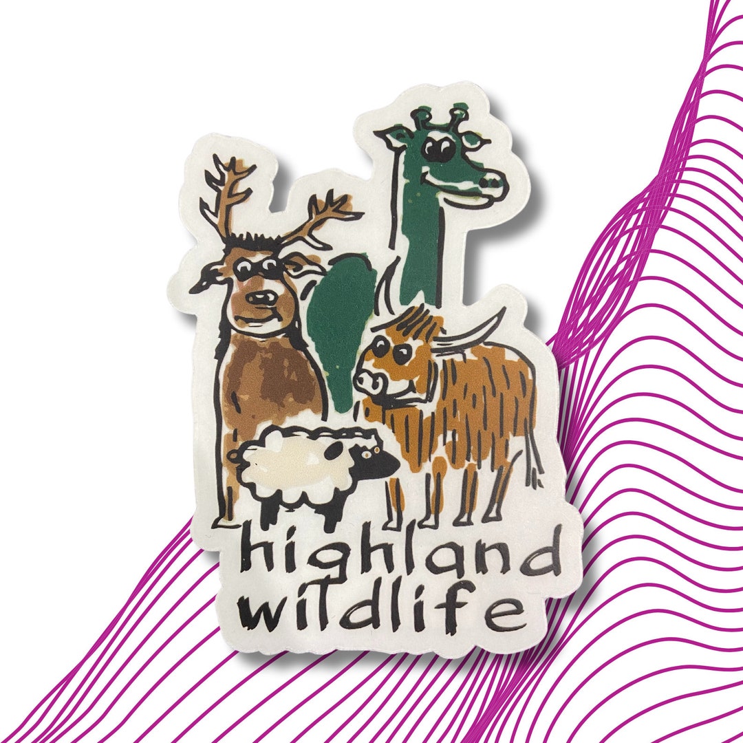 Scottish Highlands Wildlife Sticker Nessie Stag Highland Coo Sheep - Etsy