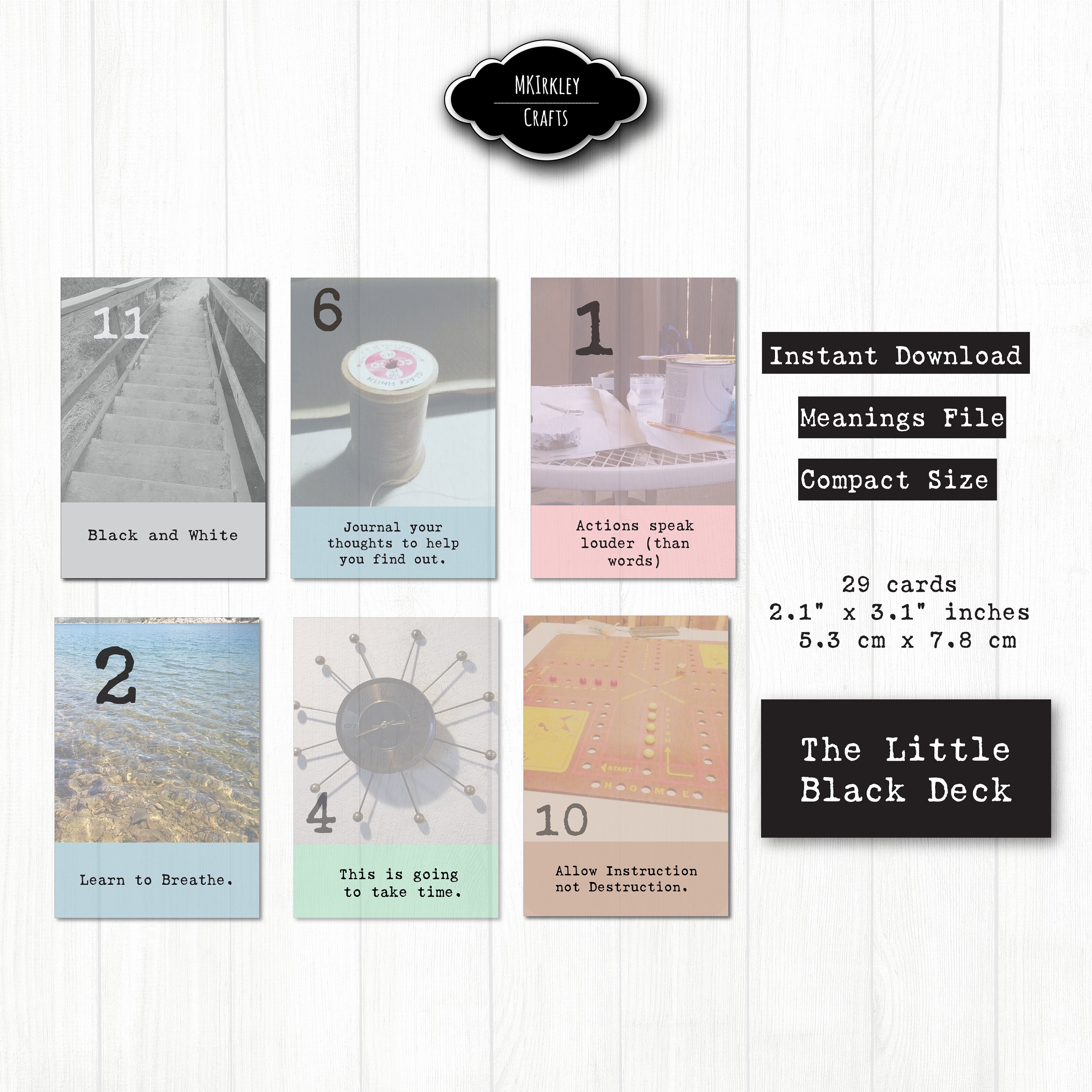Little Black Deck Oracle Printable Pictures 29 Cards PDF - Etsy