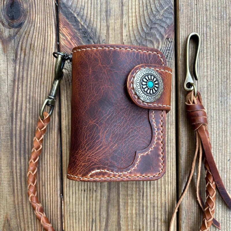 Leather Biker Wallet - Etsy