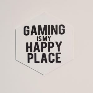 Gaming is My Happy Place - Wall Tile Sign for Gamers, Gaming Room ...