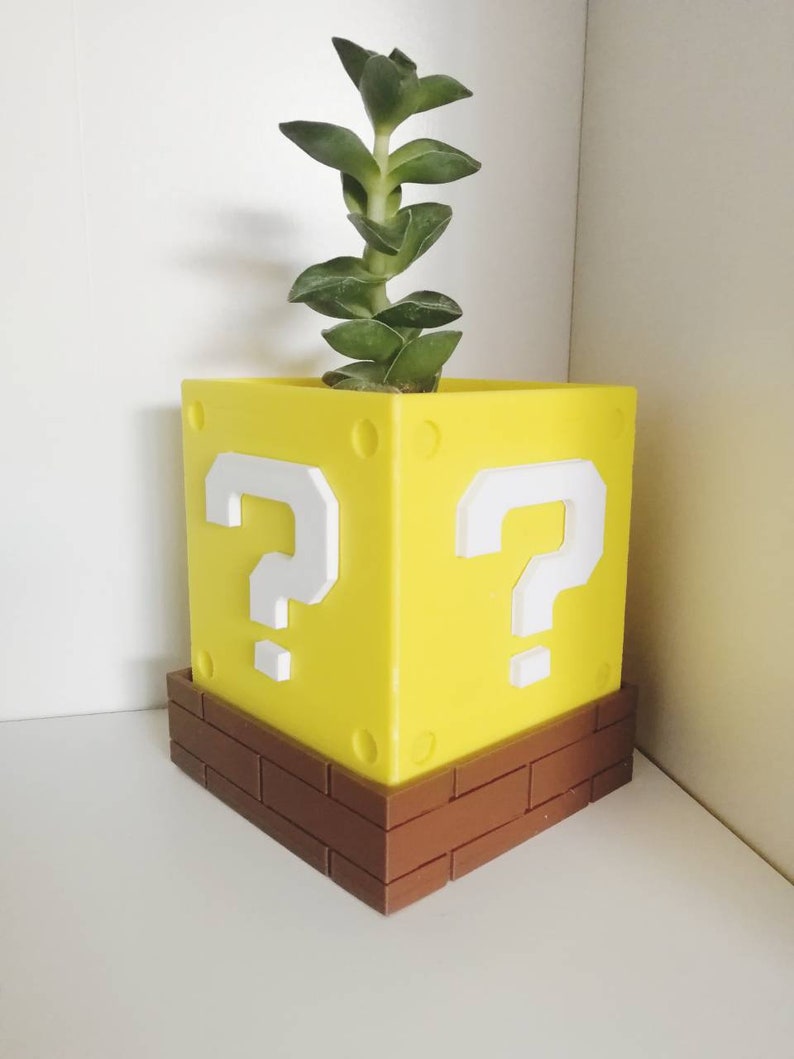 Mario Question Block Plant Pot With Drain Holes mystery - Etsy