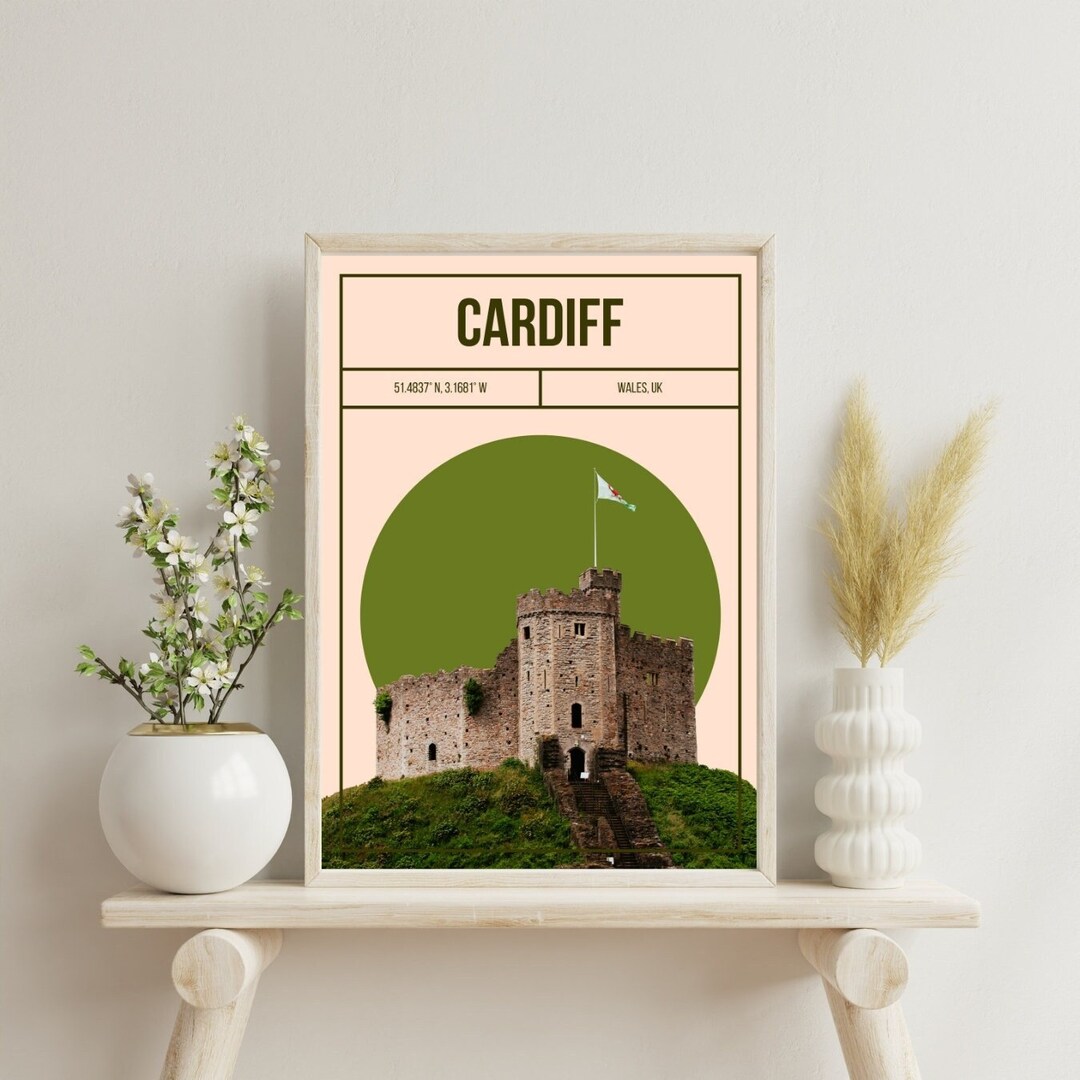 Cardiff Castle Art Print Cardiff Travel Poster Cardiff Photography ...