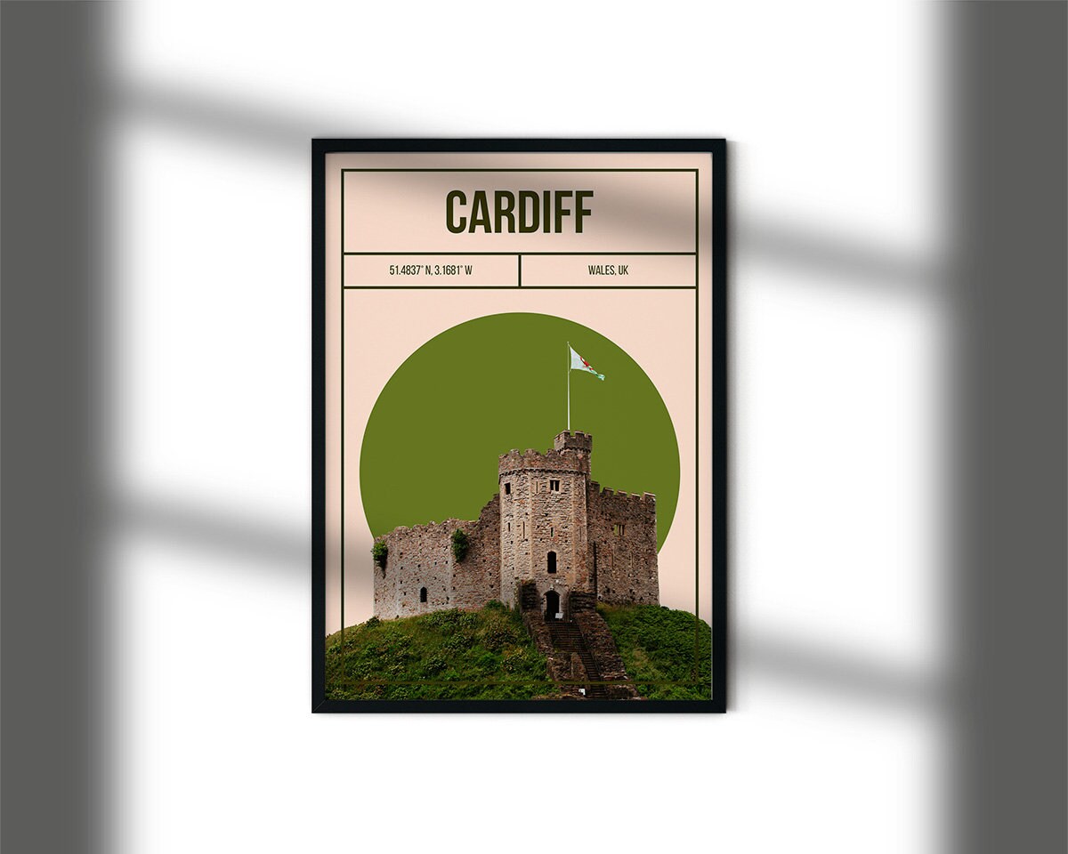 Cardiff Castle Art Print Cardiff Travel Poster Cardiff Photography ...
