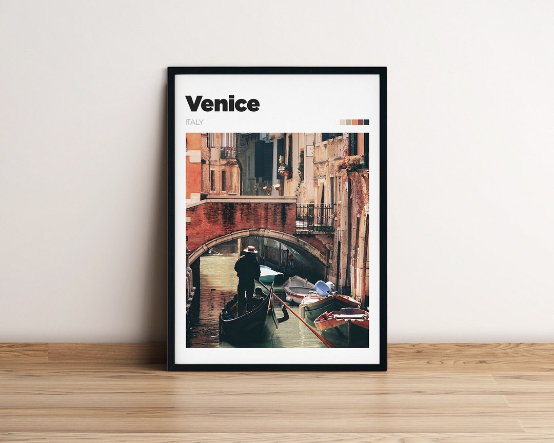 Venice Travel Poster Venice Travel Print Colour/b&w Italy Photo Poster ...