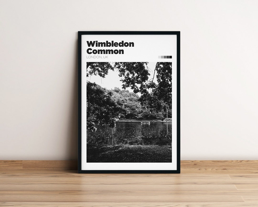 Wimbledon Common Poster Design Queensmere Pond Travel Photography Wall ...