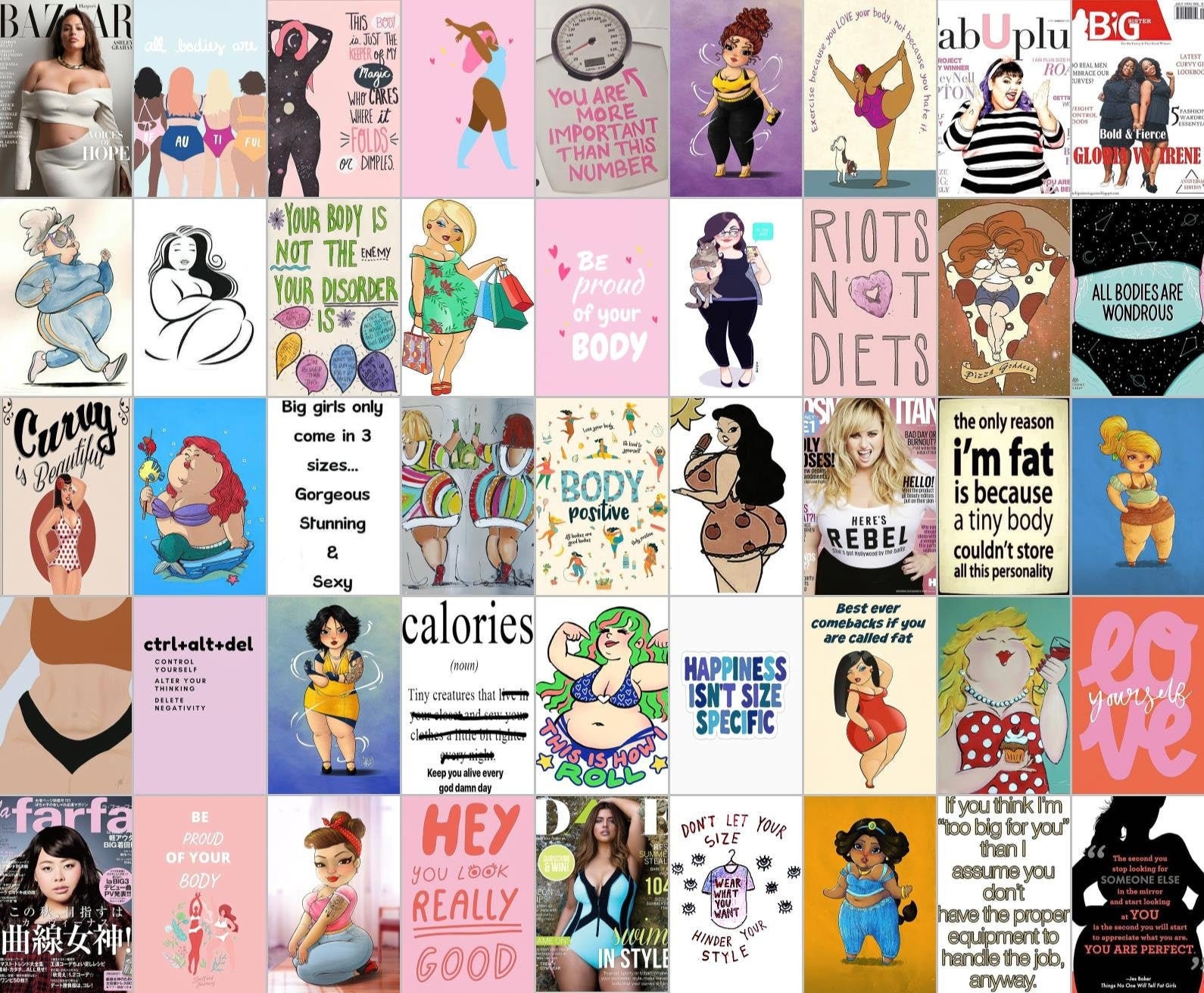 Body positive affirmations wall collage kit Aesthetic room | Etsy