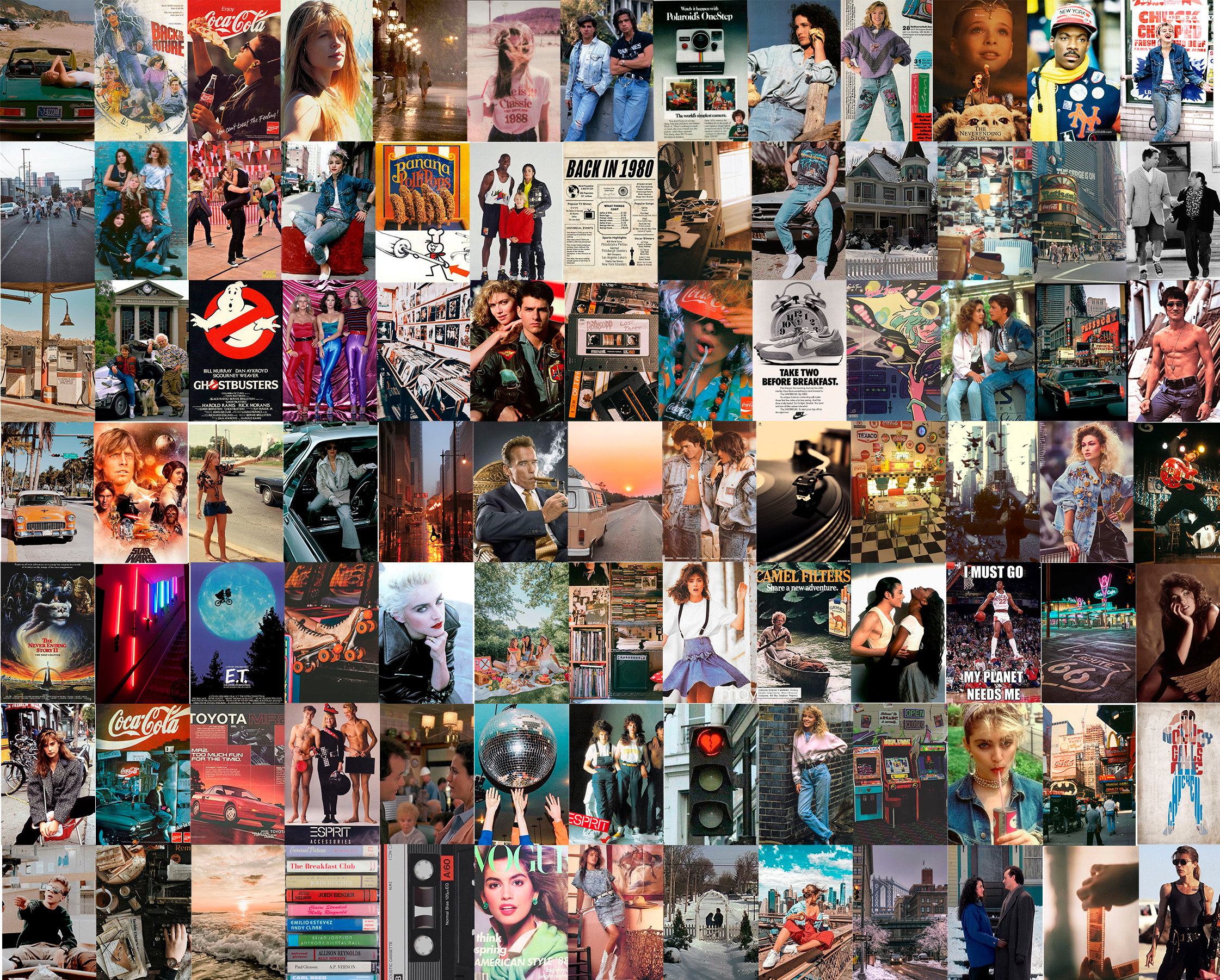 Retro 80s wall collage kit Room decor aesthetic Photo collage | Etsy