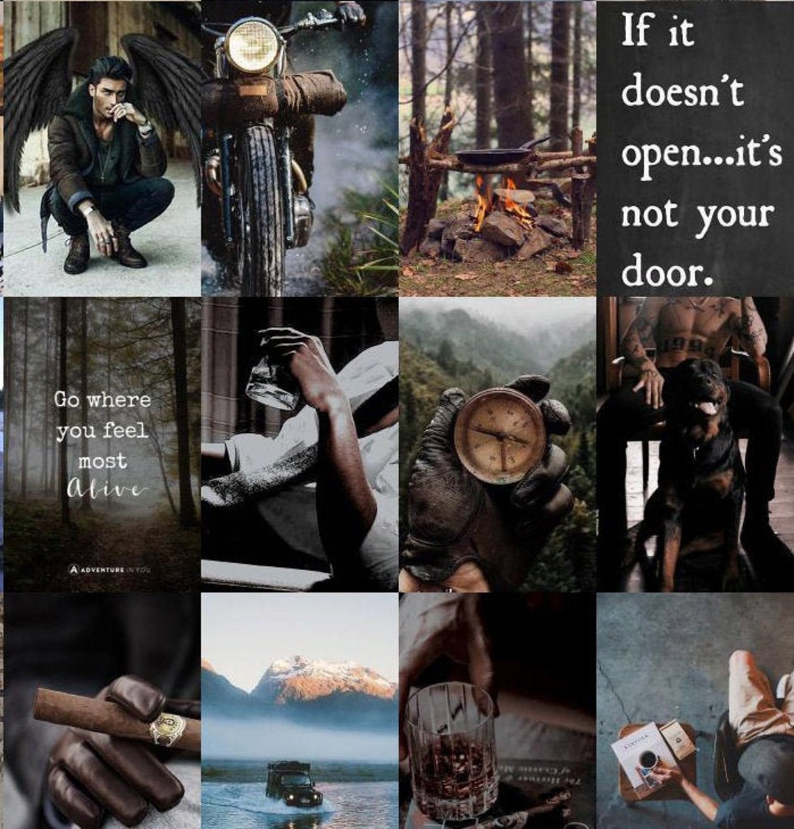 PRINTED 35/55 pcs Wall collage kit for men Aesthetic photo | Etsy