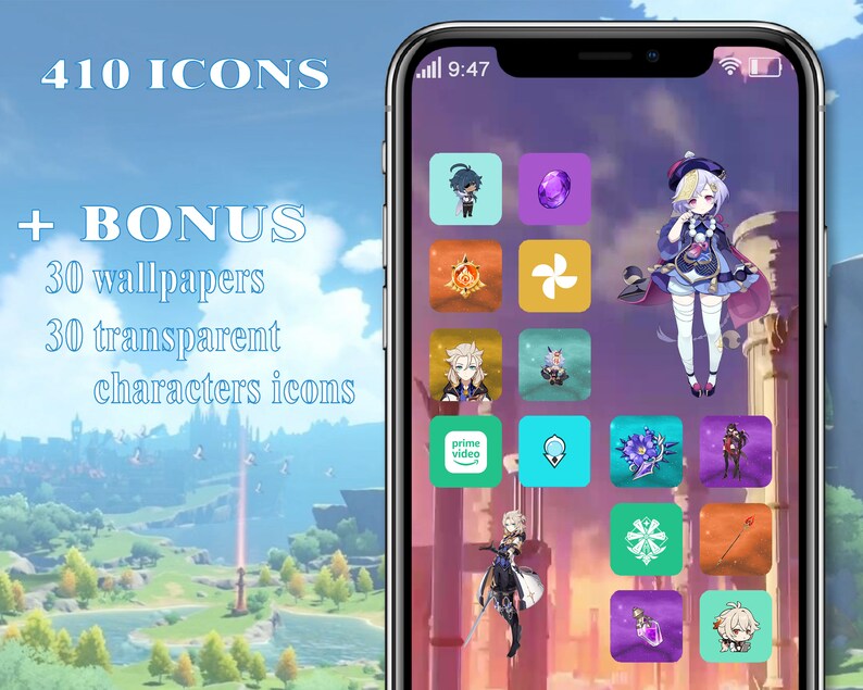 Genshin Impact Android app icons Video game app icons pack | Etsy