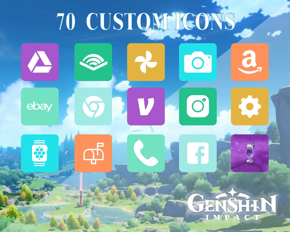Genshin Impact Android app icons Video game app icons pack | Etsy