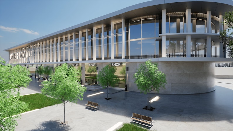 Commercial Mall,house Exterior 3D Rendering, Online House Exterior ...