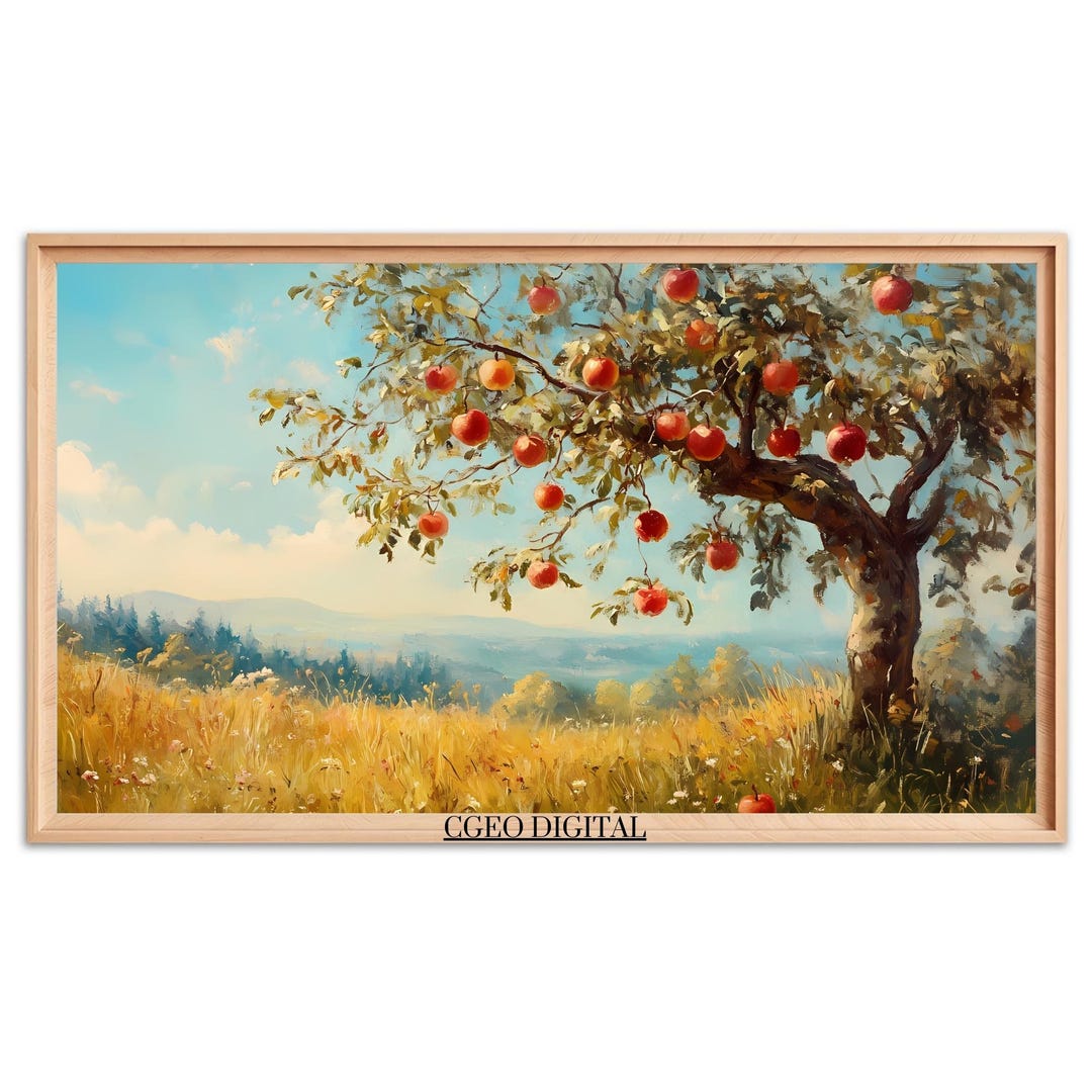 Apple Tree Art Vintage Apple Tree Print Rustic Farmhouse Kitchen Decor ...
