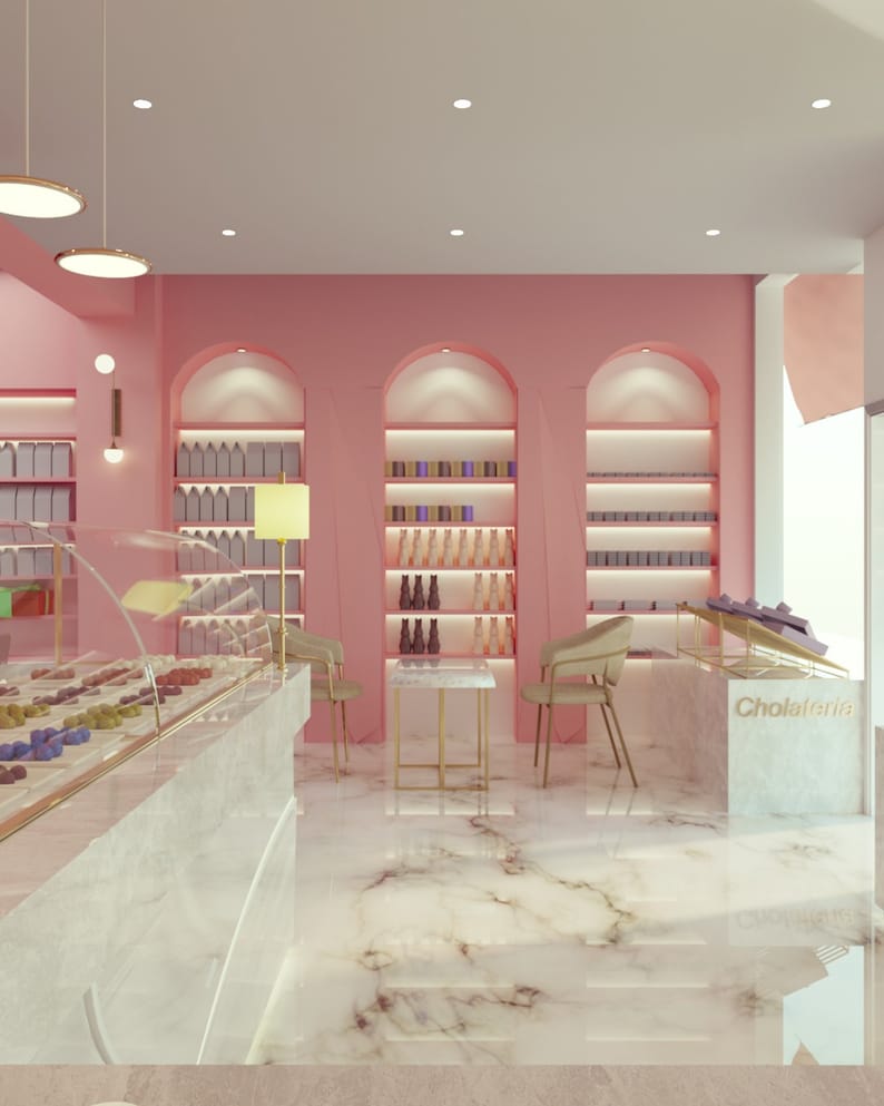 Chocolate Shop Design,café Interior Rendering,boutique Shop,retail ...