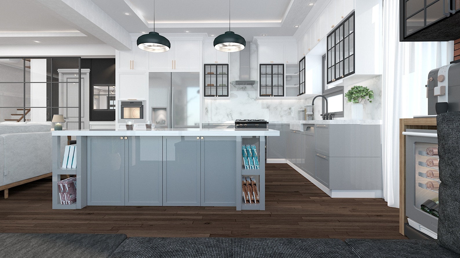 Kitchen 3D Design, 3D Architectural Rendering, Custom Kitchen Design, Kitchen 3D Rendering ...