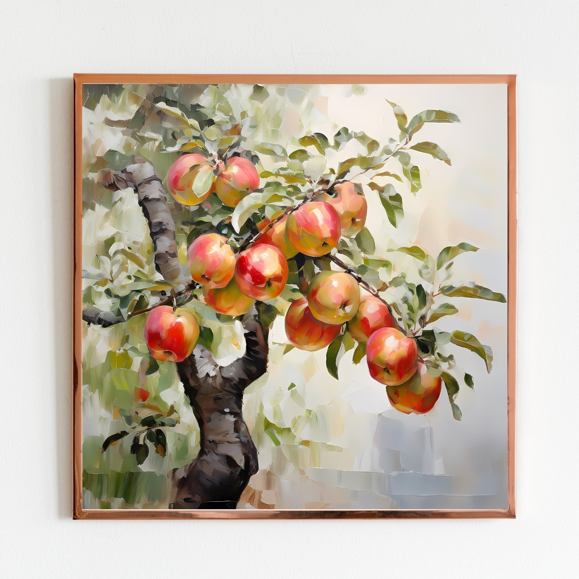 Apple Tree Art Vintage Apple Tree Print Rustic Farmhouse Kitchen Decor ...