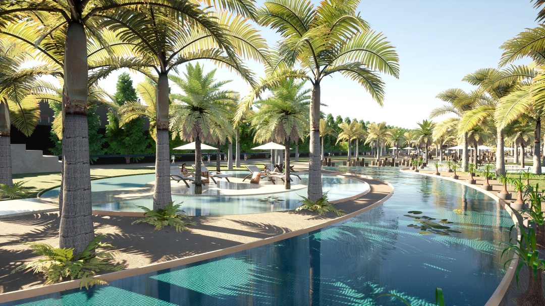 Beach Resort Design,luxury Resort Rendering,coastal Hotel 3d,seaside Villa Visualization ...