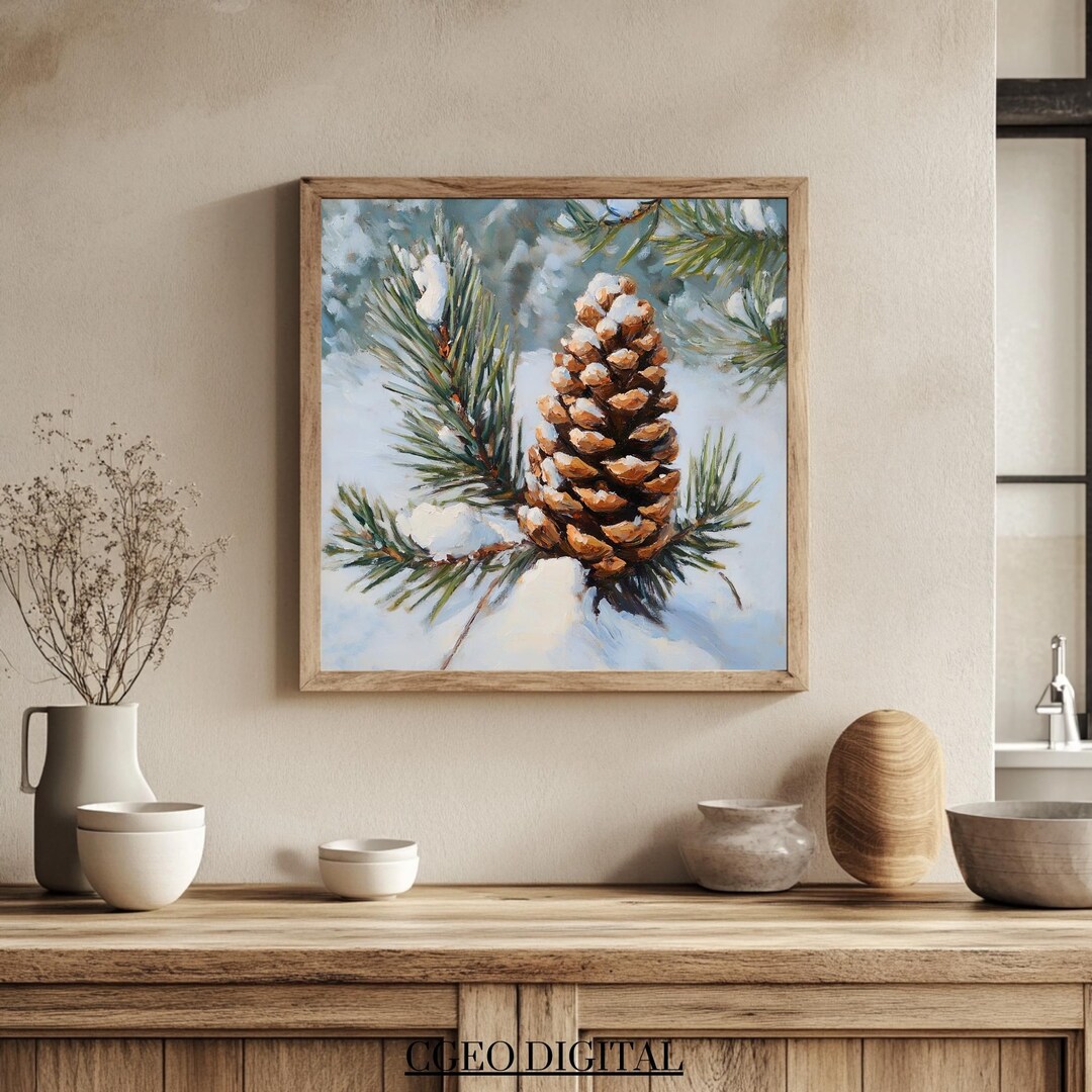 Printable Christmas Pine Cone Prints,winter Wall Arts,pine Cones Print,farmhouse Christmas Decor ...