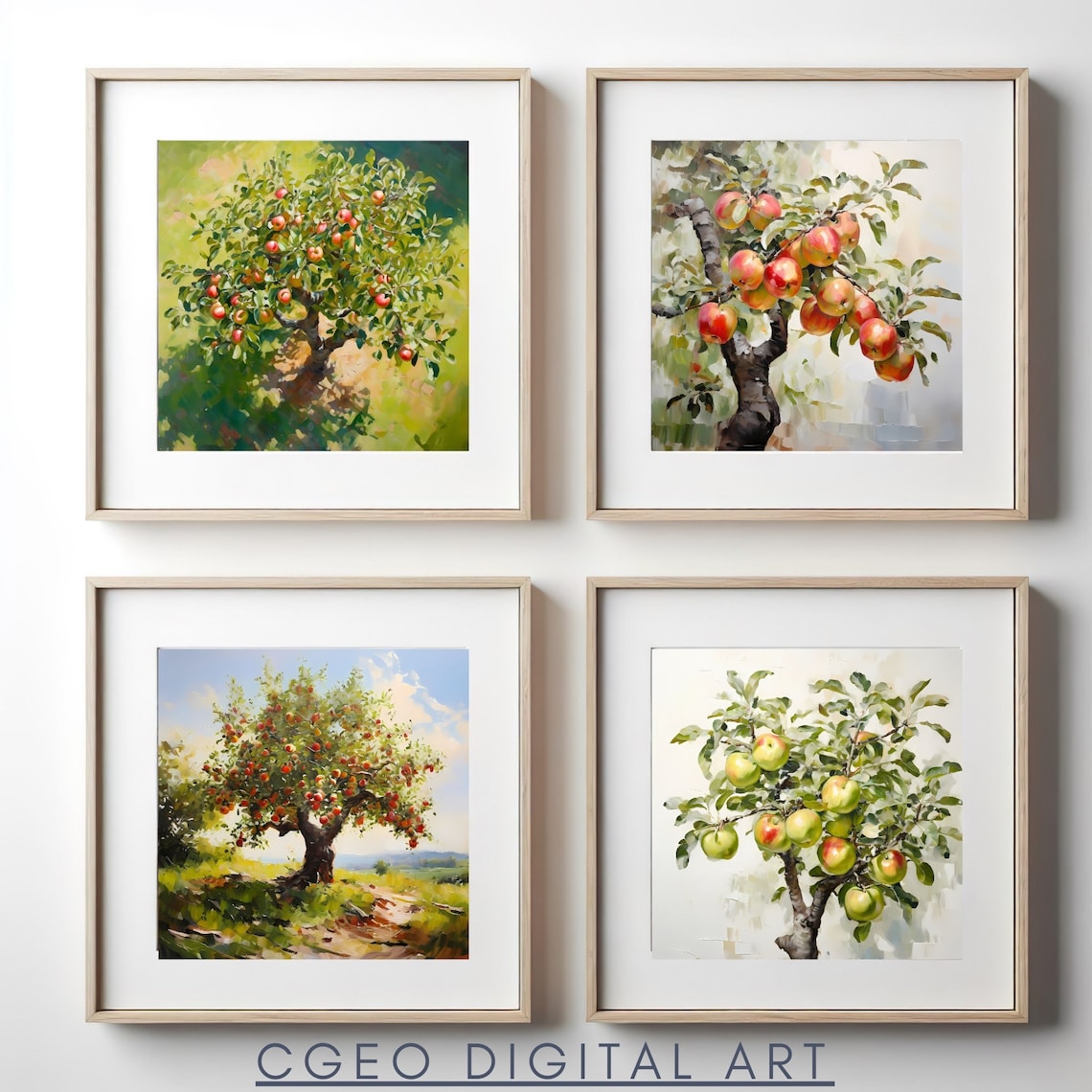 Apple Tree Art Vintage Apple Tree Print Rustic Farmhouse Kitchen Decor ...
