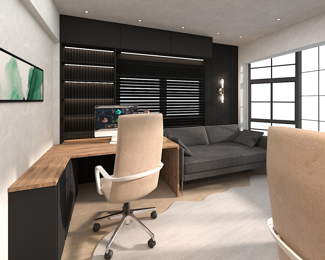 Working Room,office Design,online Interior House 3D Rendering, House ...