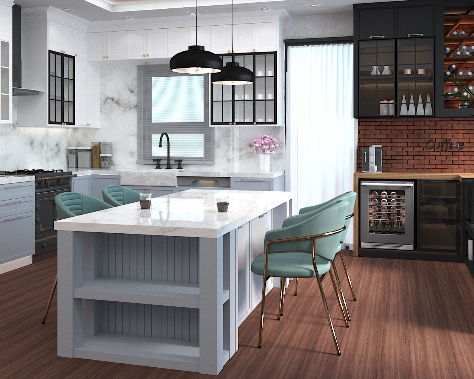 Kitchen 3D Design, 3D Architectural Rendering, Custom Kitchen Design ...