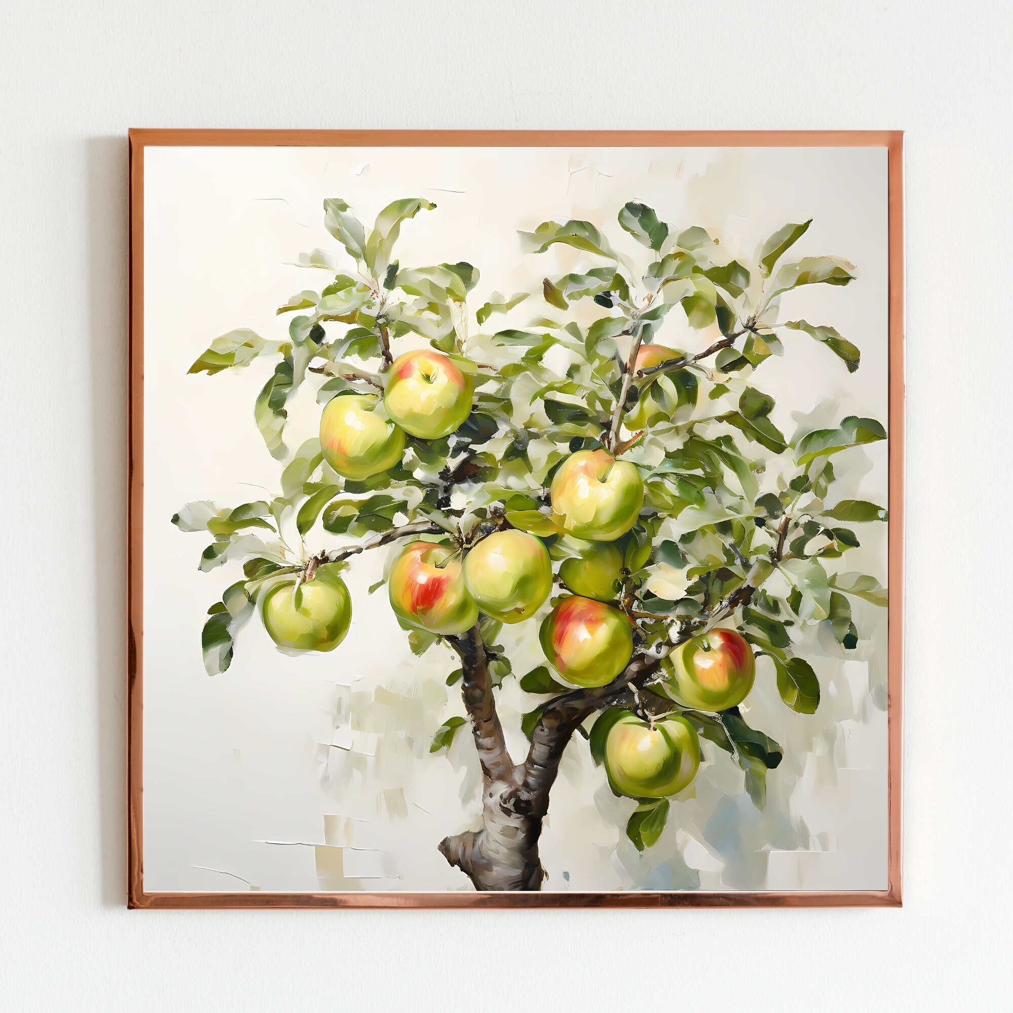 Apple Tree Art Vintage Apple Tree Print Rustic Farmhouse Kitchen Decor ...