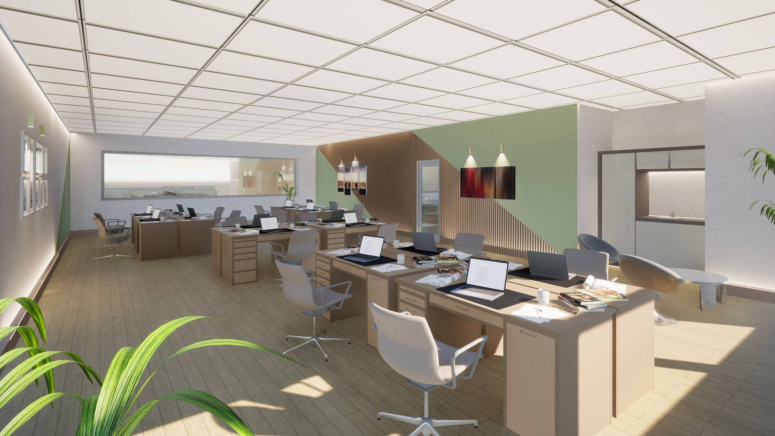 Working Room,office Design,online Interior House 3D Rendering, House ...