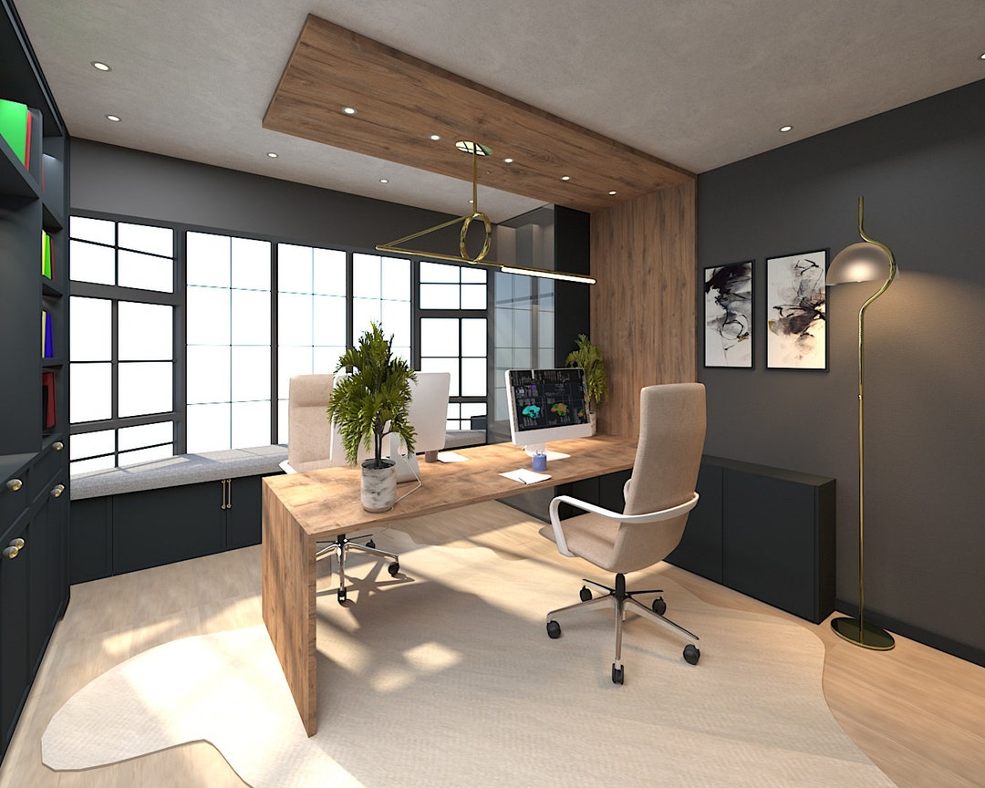 Working Room,office Design,online Interior House 3D Rendering, House ...