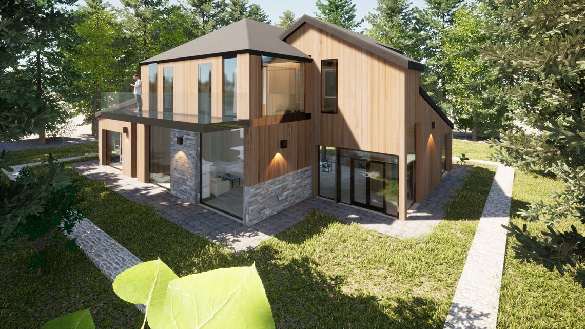 Exterior Renderings,modern House Plan,villa Design,online Drawing ...