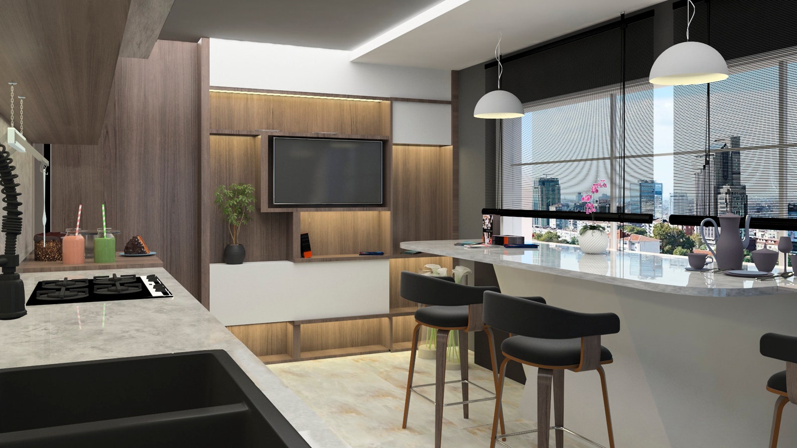 Kitchen 3D Design, 3D Architectural Rendering, Custom Kitchen Design ...