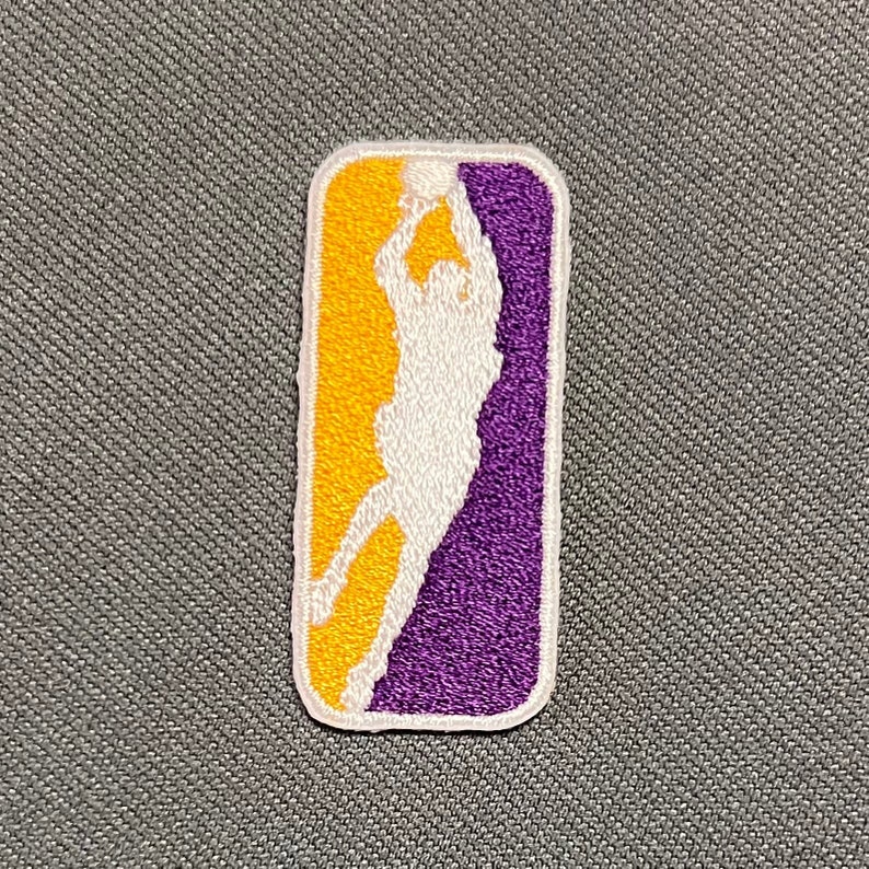 2 Kobe Bryant NBA Logo Lakers Patch Logoman 100% Embroidery Heat Seal ...
