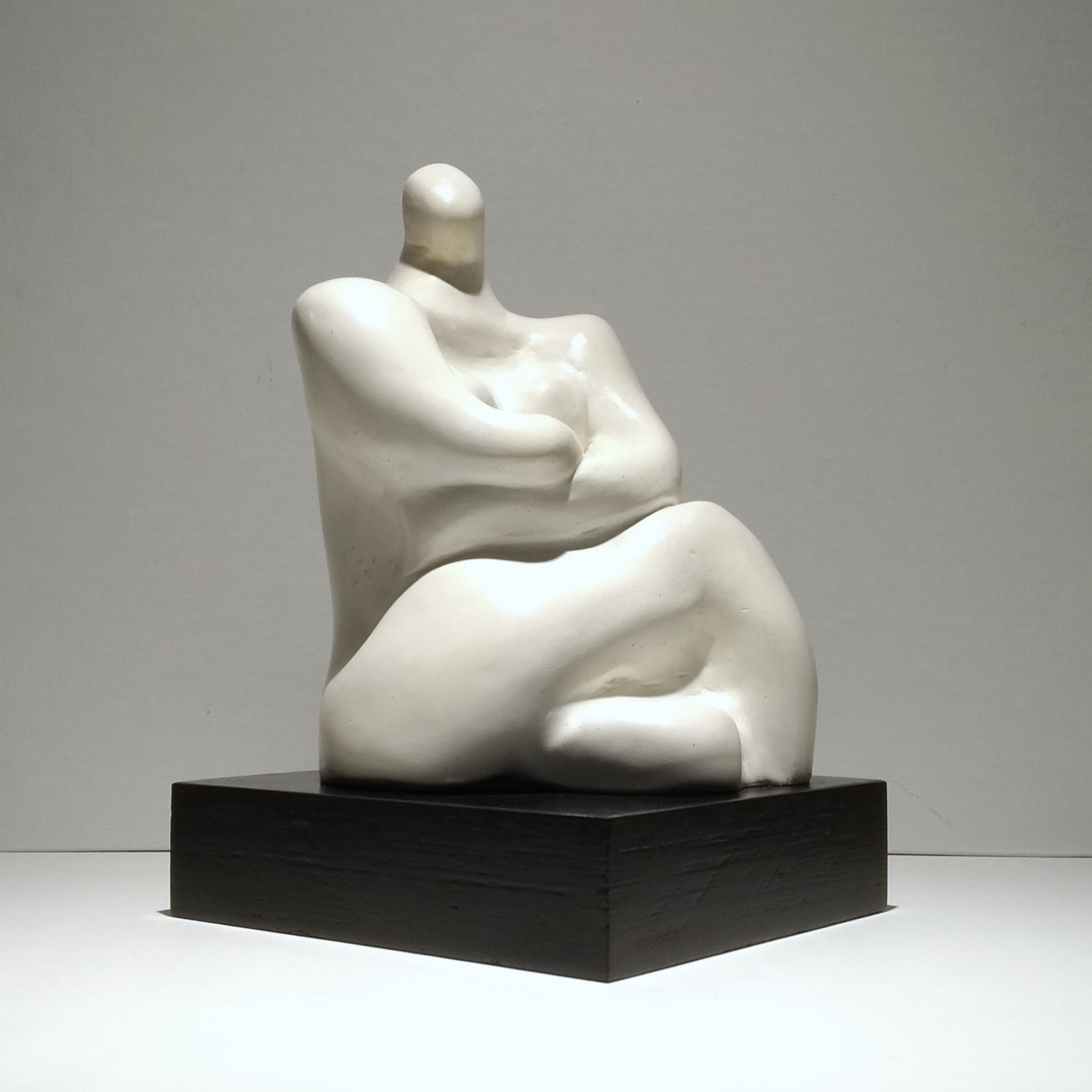 SEATED FIGURE SCULPTURE, Maquette, Female Form Mounted on Plinth ...