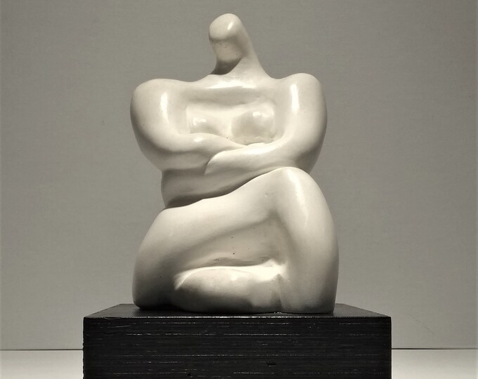 SEATED FIGURE SCULPTURE, Maquette, Figure, Female Form, Plaster Casting ...