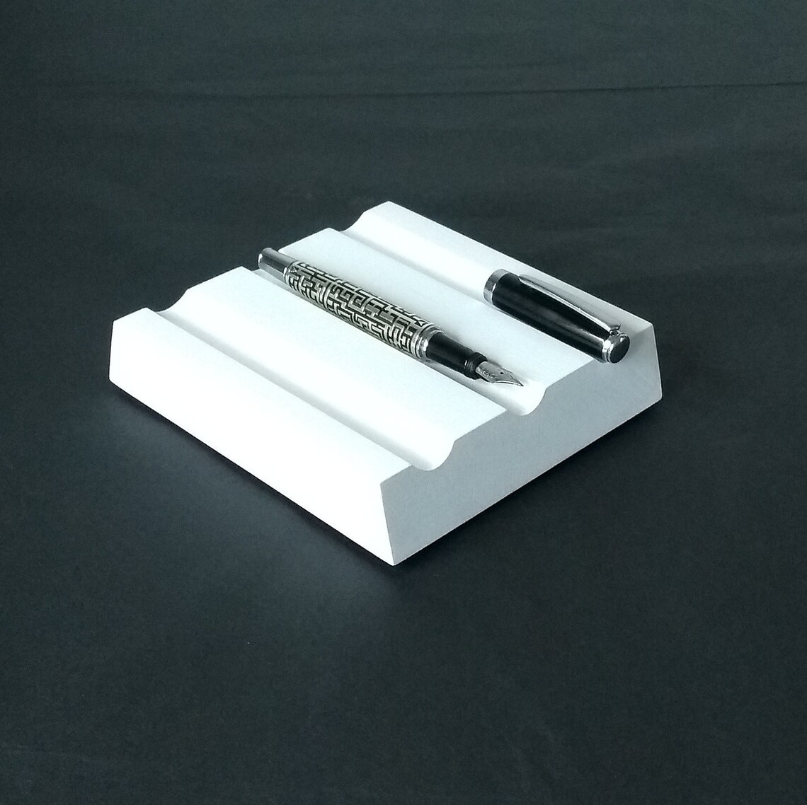 PEN TRAY Modern Solid Beech Wood Three Rill Pen Tray White - Etsy