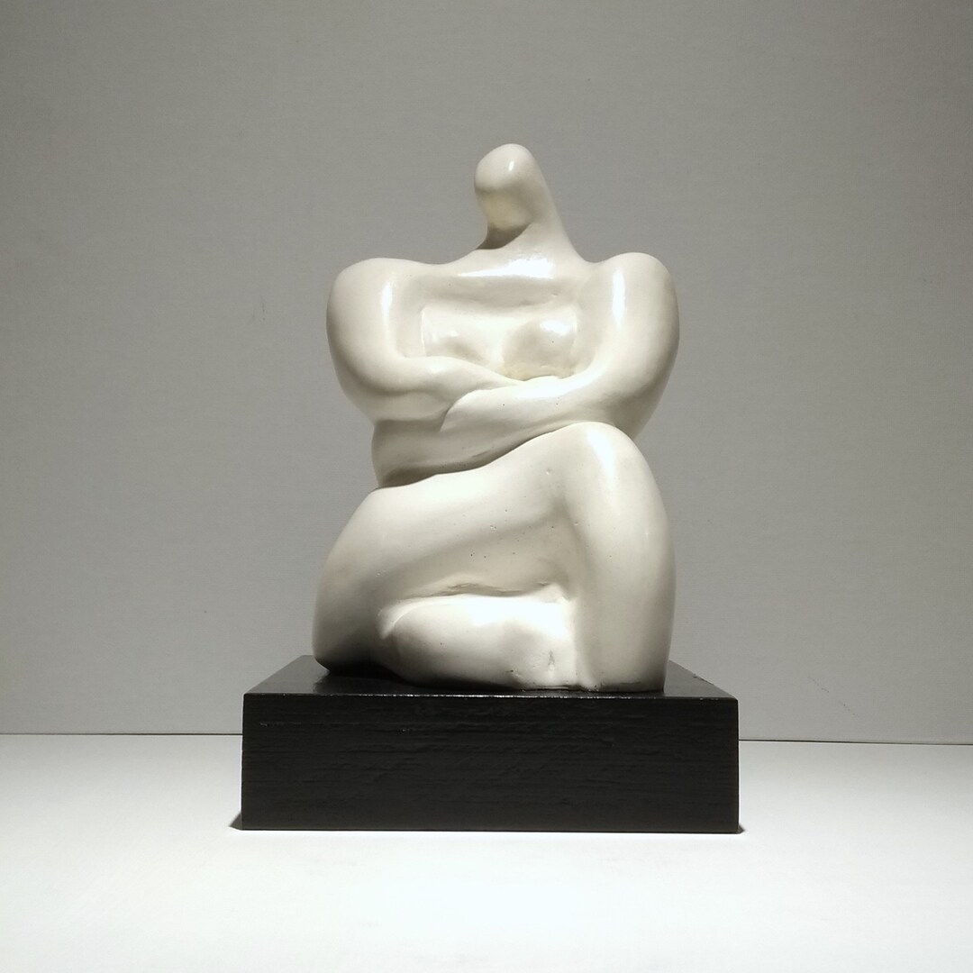 SEATED FIGURE SCULPTURE, Maquette, Female Form Mounted on Plinth ...
