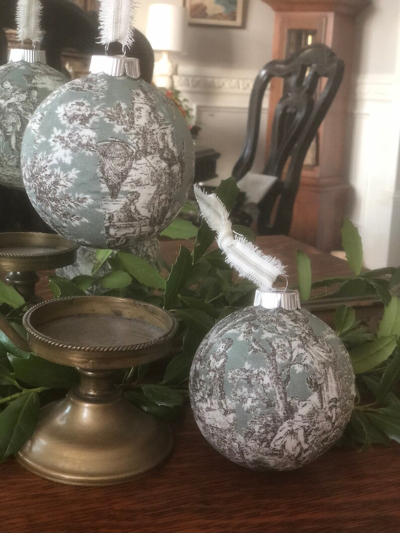 Bliss Toile Christmas Tree Ornaments - Etsy