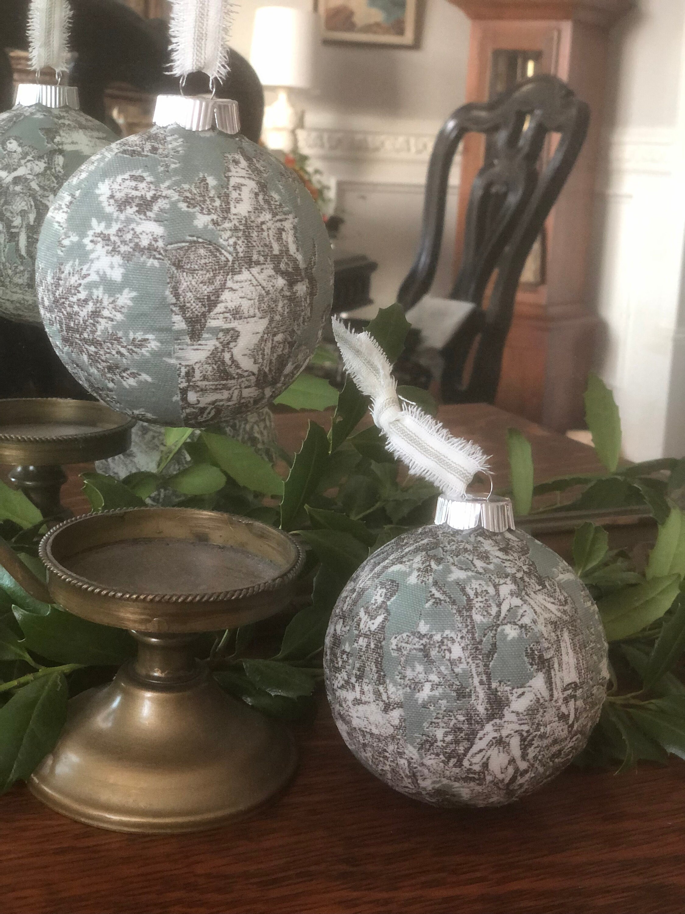 Bliss Toile Christmas Tree Ornaments - Etsy