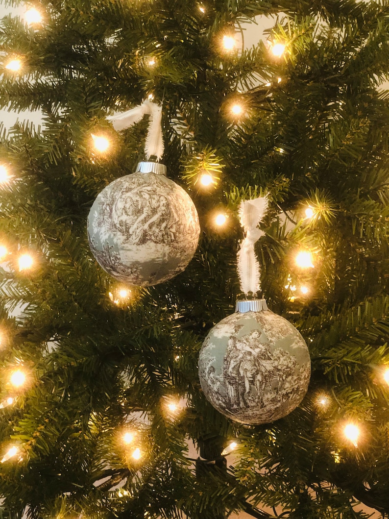 Bliss Toile Christmas Tree Ornaments - Etsy