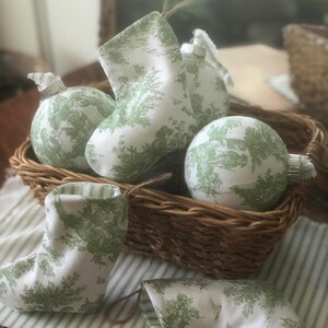 Winter-mint Green Toile Christmas Ornaments - Etsy