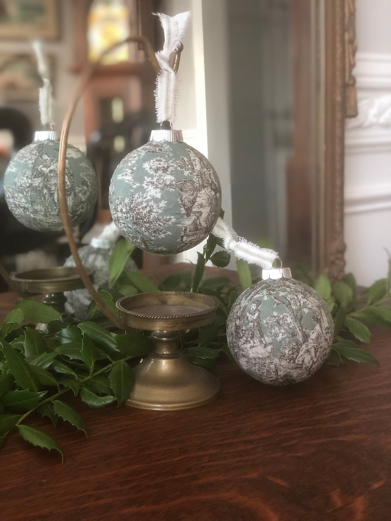 Bliss Toile Christmas Tree Ornaments - Etsy